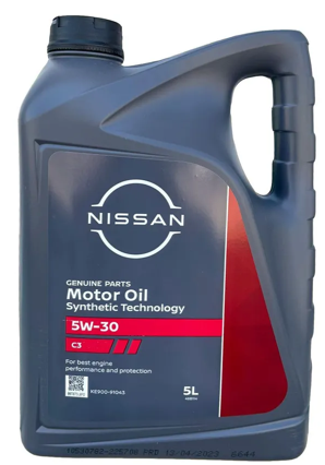 NISSAN MOTOR OIL 5W30 C3 DPF 5л синтетическое моторное масло KE900 ...